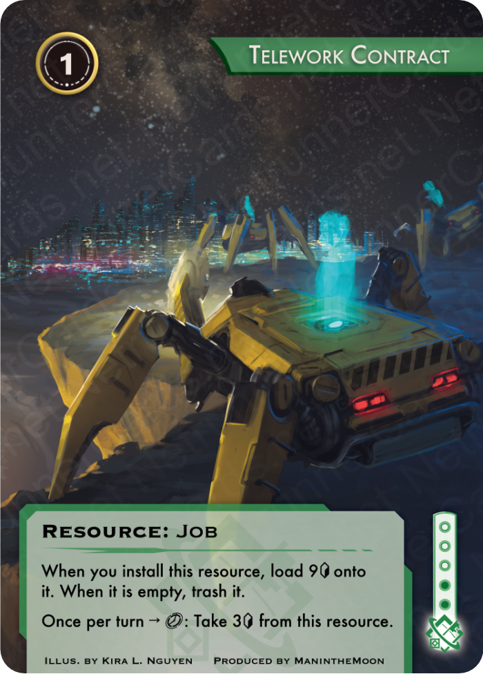 Telework Contract - Alt-art by Kira L. Nguyen – Netrunner Cards